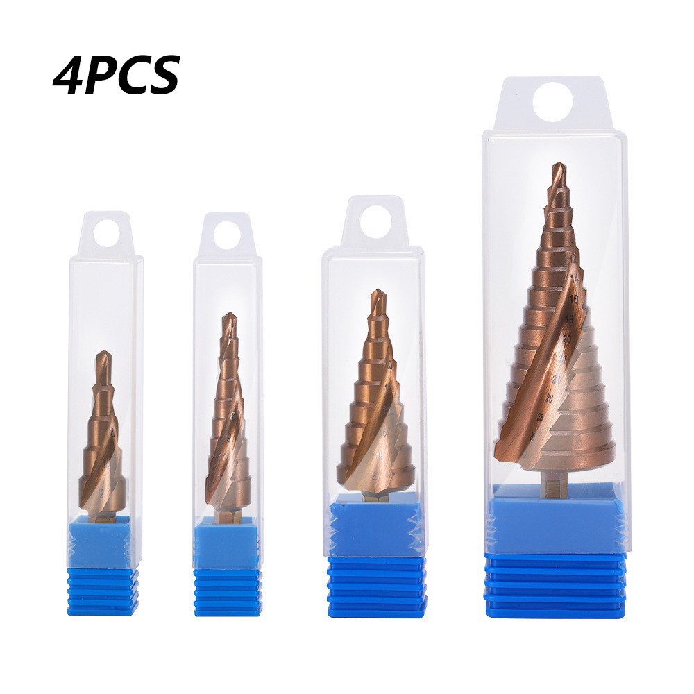 M35 Cobalt Step Drill Bits 4-12/4-20/4-32mm HSS Drill Bit Spiral Groove ...