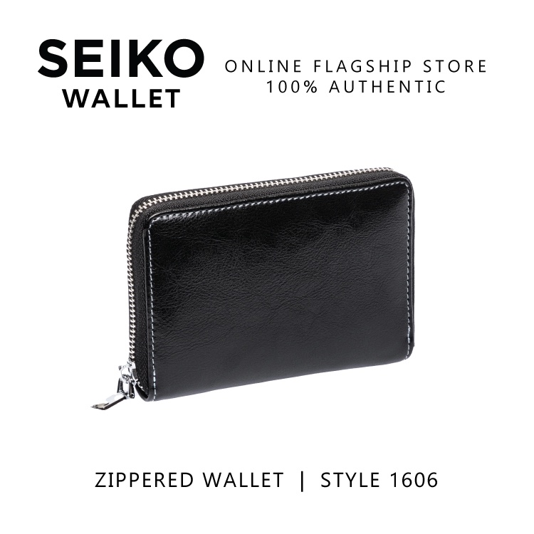 Seiko Wallet Genuine Leather Zipper Wallet Unisex (With RFID Blocker ...