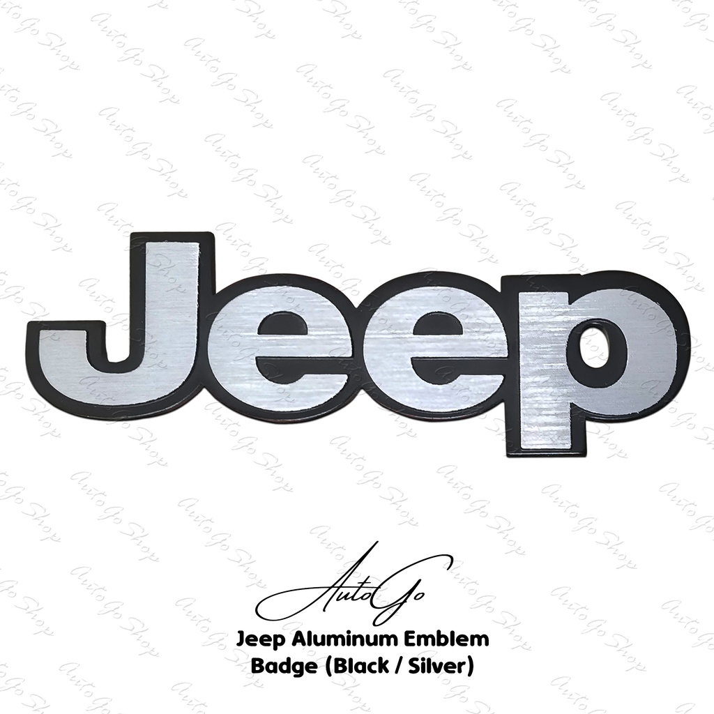 Jeep Aluminum Emblem Badge (Black / Silver) | Shopee Philippines