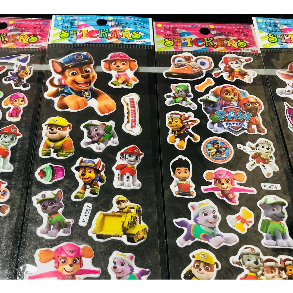 【COD】6pcs Paw patrol 3D carton bubble sticker for kids birthday present ...