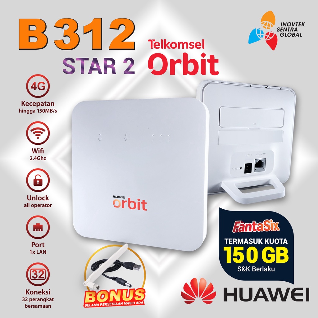 Home Router Modem Huawei B312 Orbit Star 2 Free Telkomsel 150GB | Shopee Philippines