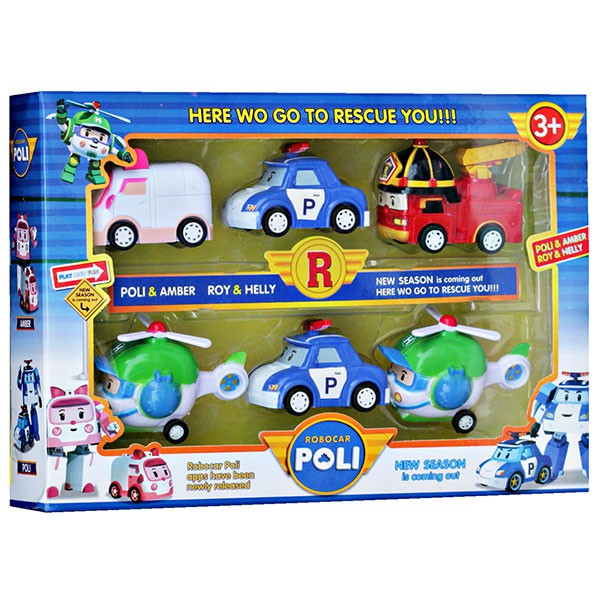 Robocar Poli Car Contents 6 Pcs / Robocar Poly Figure Toys Set | Shopee ...