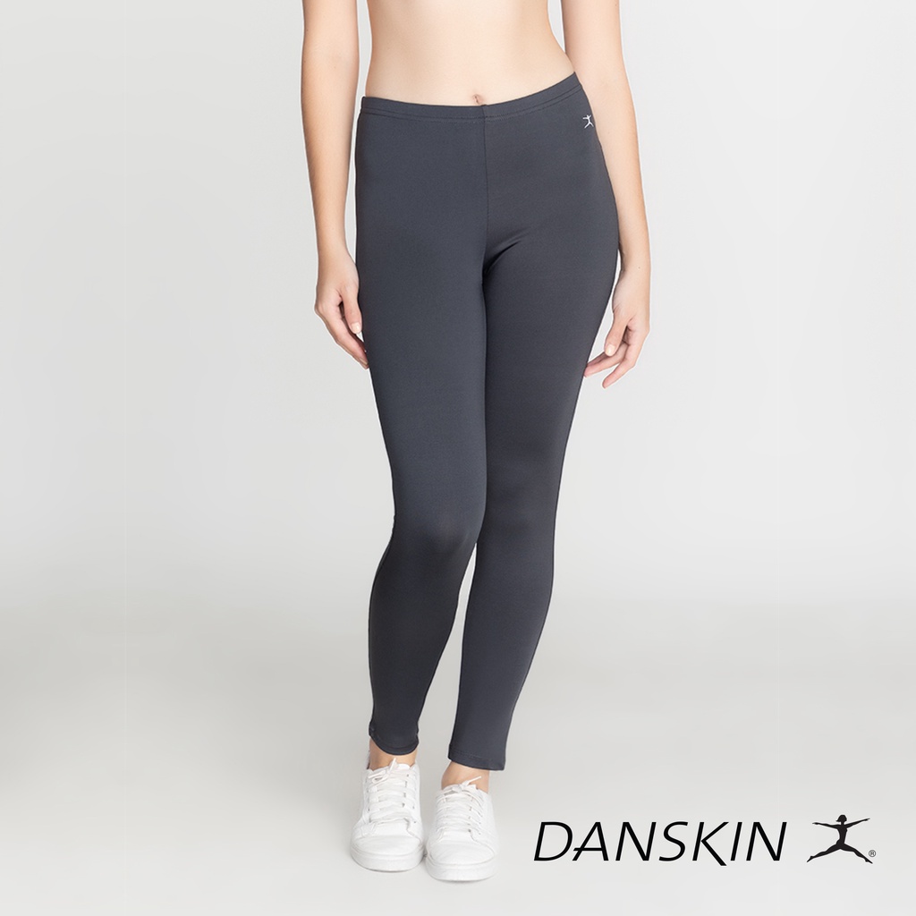 Danskin Essentials Gray Leggings wit Reflective Logo for Gym Sports ...