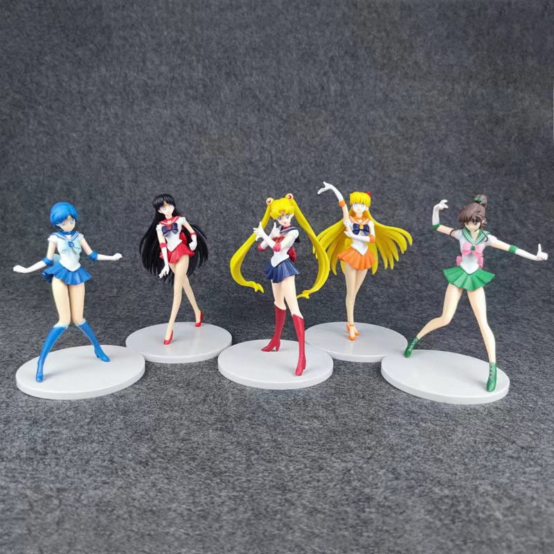 5 Cartoon Sailor Moon Action Figures Moon Power Anime Sailor Moon Moon ...
