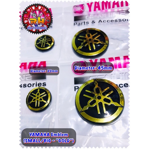 YAMAHA Emblem ( GOLD & TITANIUM ) with 3M Sticker | Shopee Philippines