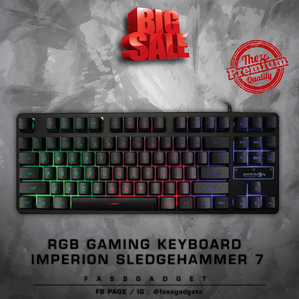 Imperion KG-S07C Sledgehammer 7 RGB Gaming Keyboard (Black) | Shopee ...