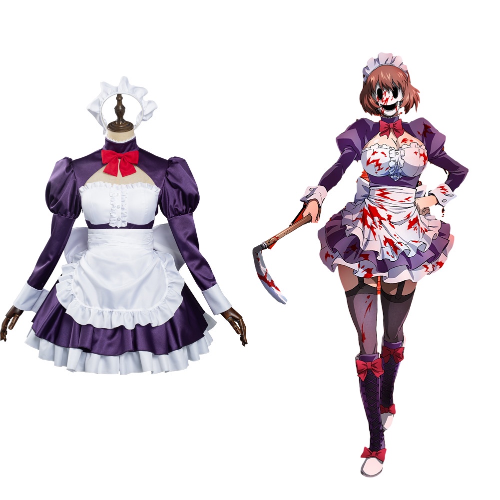 Anime High Rise Invasion Cosplay Maid fuku Kamen Cosplay Costume Maid ...