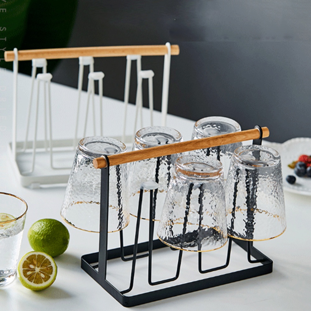 Creative Kitchen Utensils Wrought Iron Cup Holder Drain Cup Shelf For ...