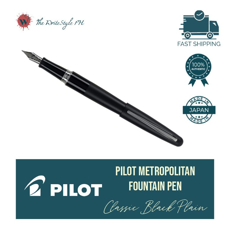 Pilot Metropolitan Fountain Pen Classic Black Plain | Shopee Philippines