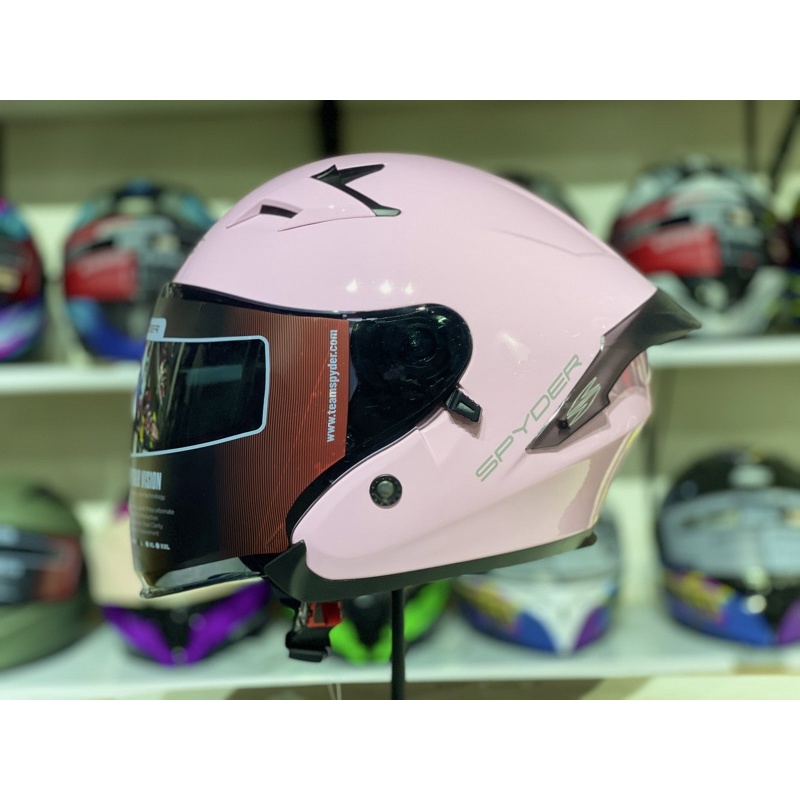 SPYDER FUEL Half-Face Helmet with Dual Visor (Free Clear Visor ...