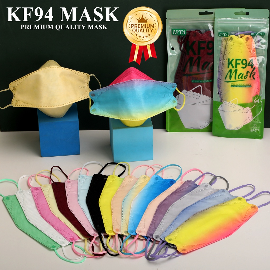 LVTA Mask KF94 Face Mask 4 Layer Non-woven Protection Filter 3D Anti ...