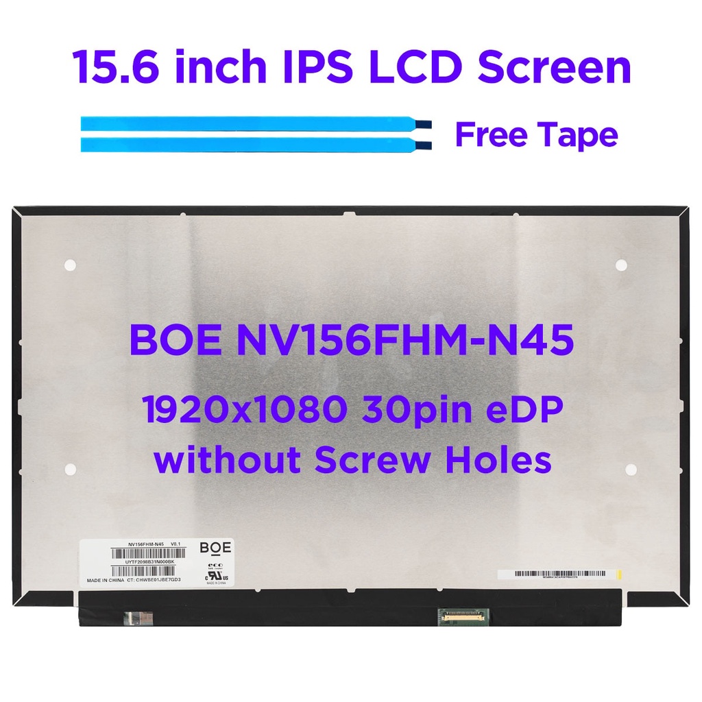 15.6 inch Laptop LCD Screen NV156FHM-N45 NV156FHM-N35 LED Matrix Display Replacement IPS Panel ...