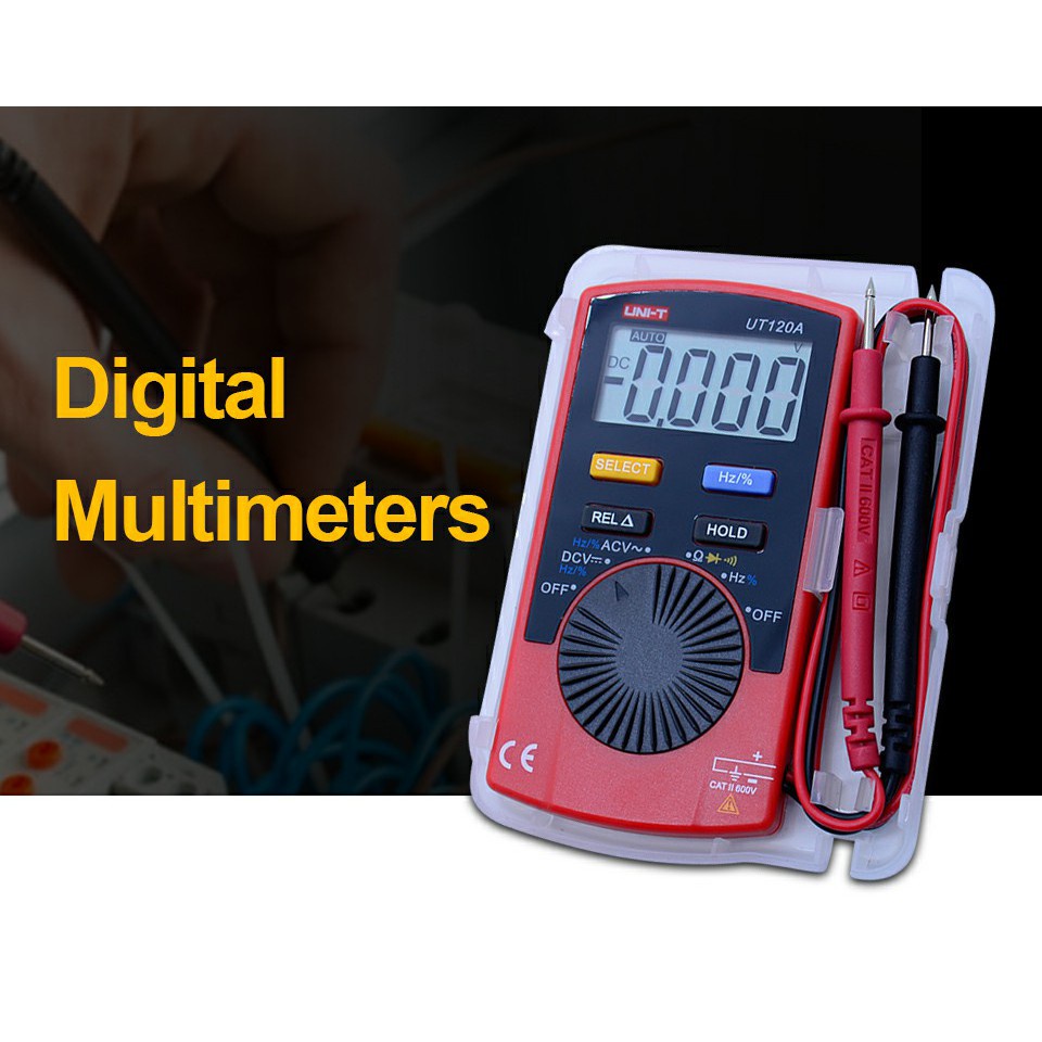 Mini Digital Multimeter UNI-T UT120A UT120B UT120C LCD Auto Range DC AC ...
