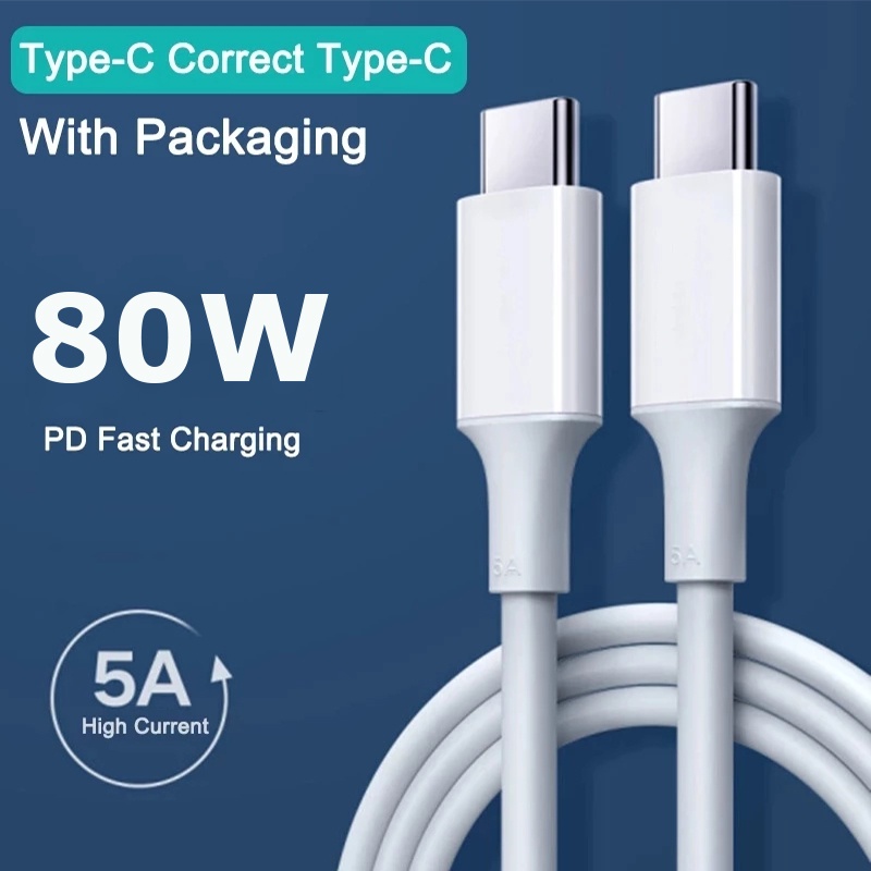 5A 80w Double-head Type-c Fast Charging Cable Data Cable / USBC To USB ...