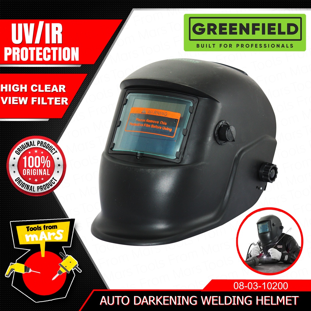 GREENFIELD Welding Helmet Mask Auto Darkening 08-03-20100 •TOOLS FROM ...