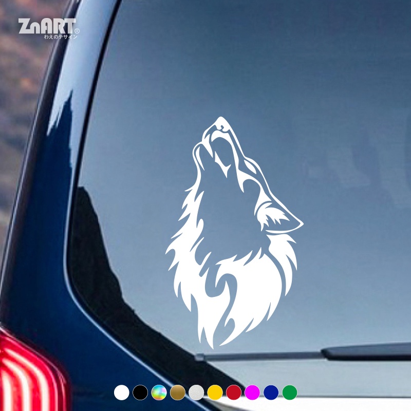Wolf Howling Reflective Car Stickers Animal Car Body Bumper Waterproof ...
