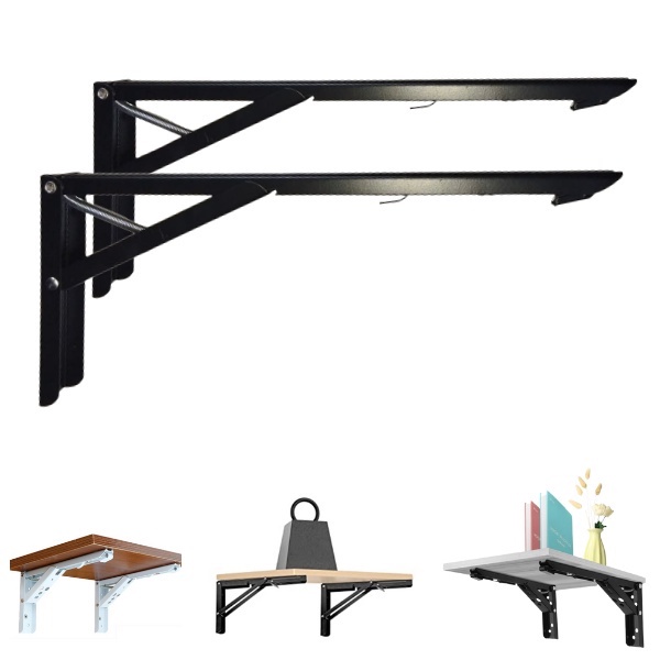2PCS Spring Type Folding Angle Bracket Adjustable Wall Mounted Table ...
