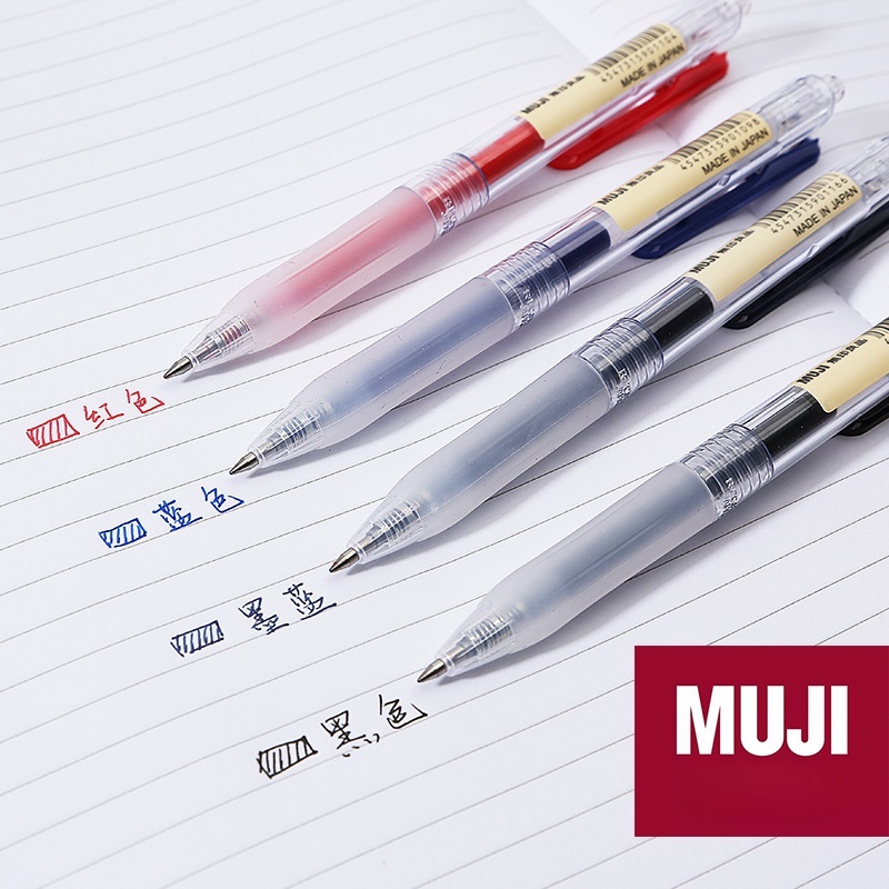 Japan MUJI 100% Original Pressed Gel Pen(Black\Blue\Red） | Shopee ...