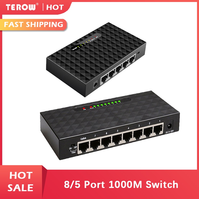 5/8 Ports Gigabit Switch 10/100/1000Mbps, 16 Port 100M Ethernet Network ...