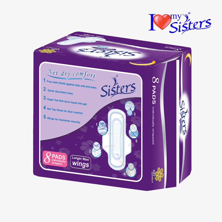 Sisters Sanitary Napkin Net Side (Night-use) 8's | Shopee Philippines