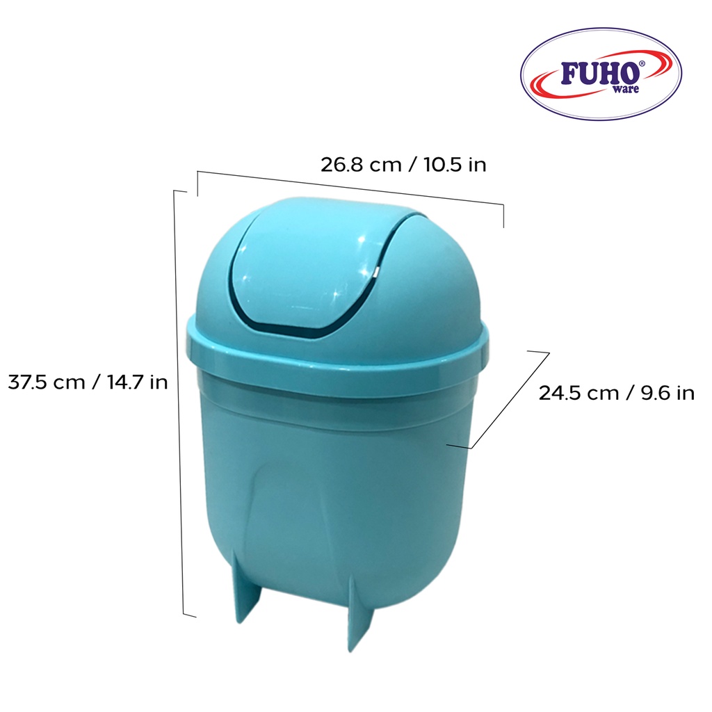 1 pc FUHO Oval Trash Bin with Cover #6800 | Shopee Philippines
