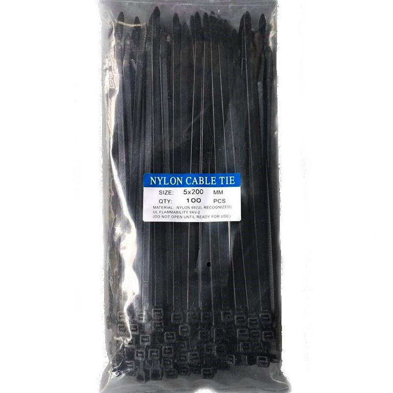 100 PCS NYLON CABLE TIE 5*250 | 5*300 MM | 8*450 MM (BLACK) | Shopee Philippines