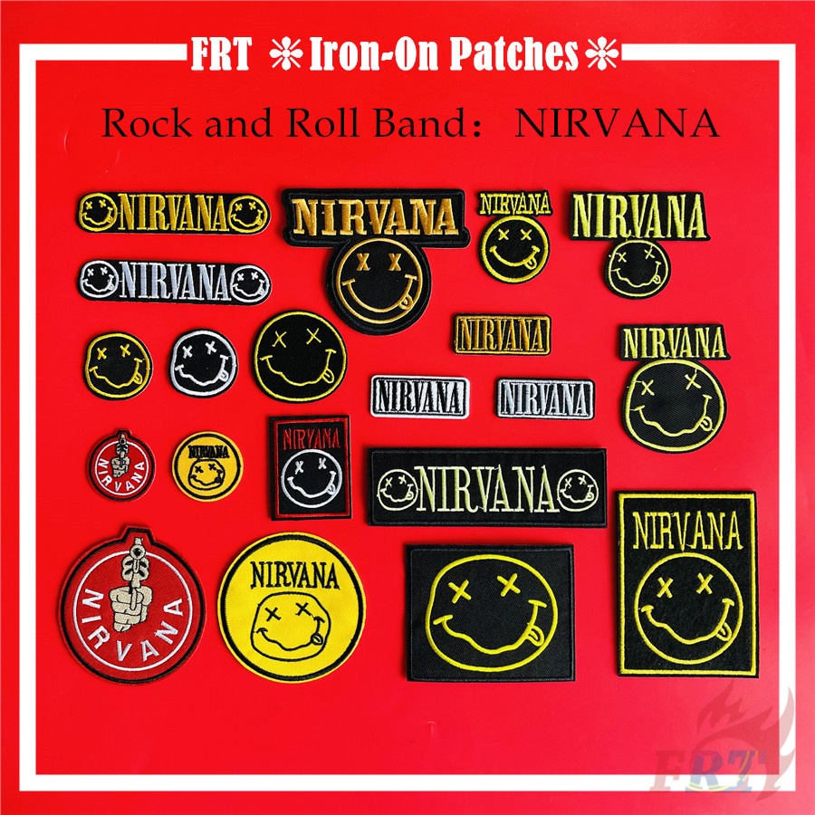 ☸ Rock Band：NIRVANA Iron-on Patch ☸ 1Pc Rock Roll Band Diy Iron on Sew on Badges Patches ...