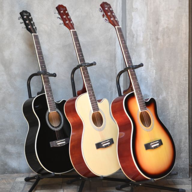 Davis 40' Midsize Acoustic Guitar w/ free fender capo, bag, strap, set ...