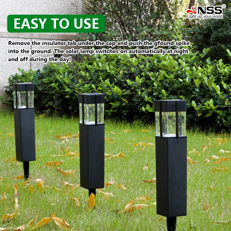 NSS Solar Lights Built-in Pile Garden Decor Outdoor Solar LED Path ...