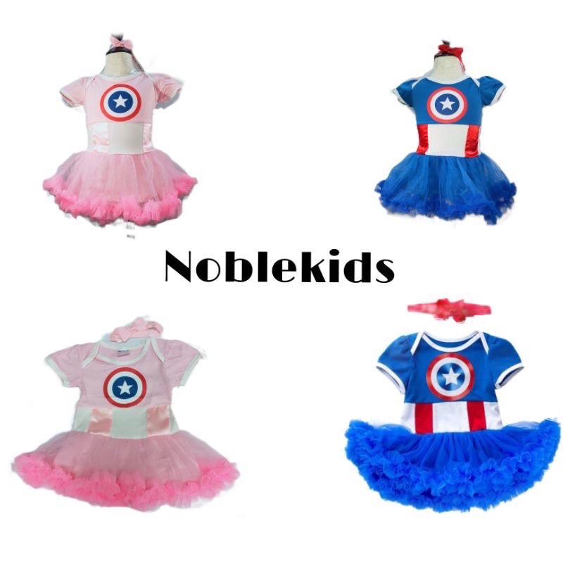 captain girl tutu dress for baby w/garterize headband | Shopee Philippines
