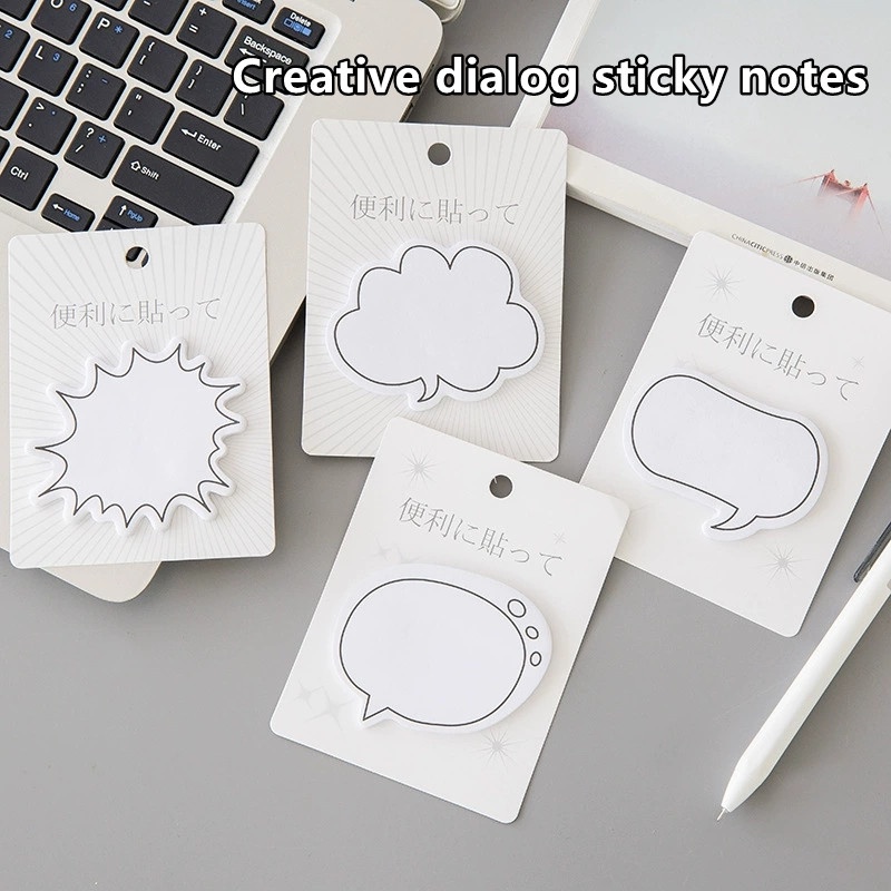 Creative simple dialogue box series post-it notes small fresh message ...