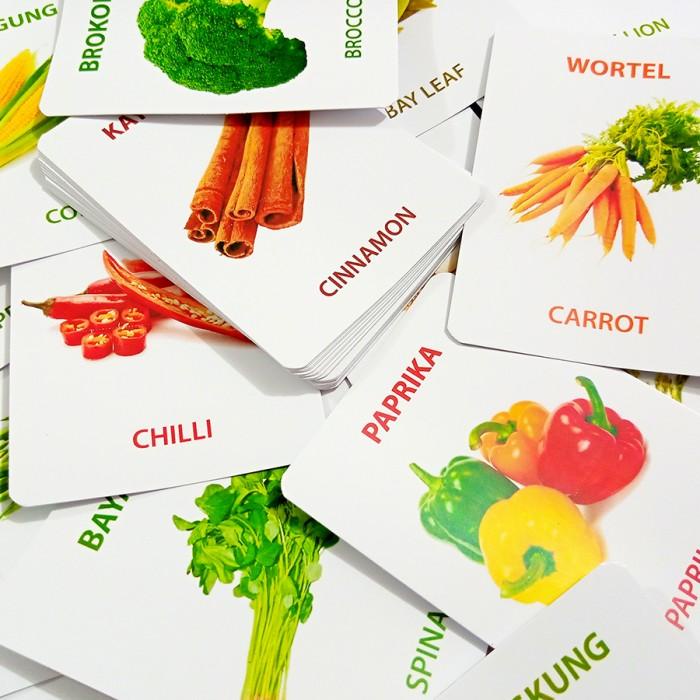 40 Vegetables English And Indo Flashcard Kids Educational Cards ...