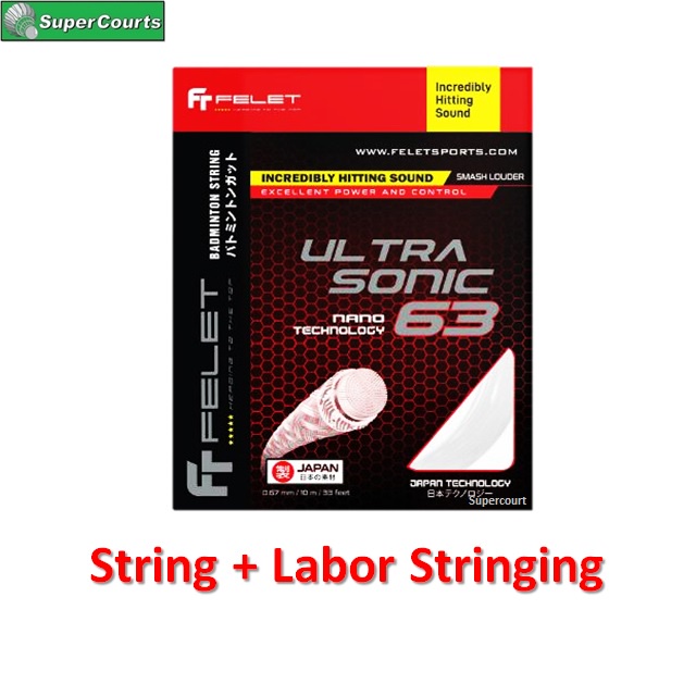 FELET ULTRA SONIC 63 string (Include Stringing) Badminton String (1pcs ...