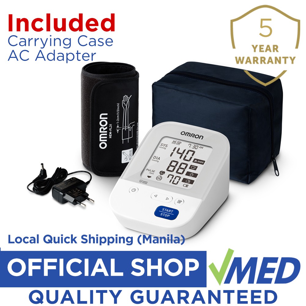VMED Omron Automatic Blood Pressure Bp Monitor Hem-7156-A With Adapter ...