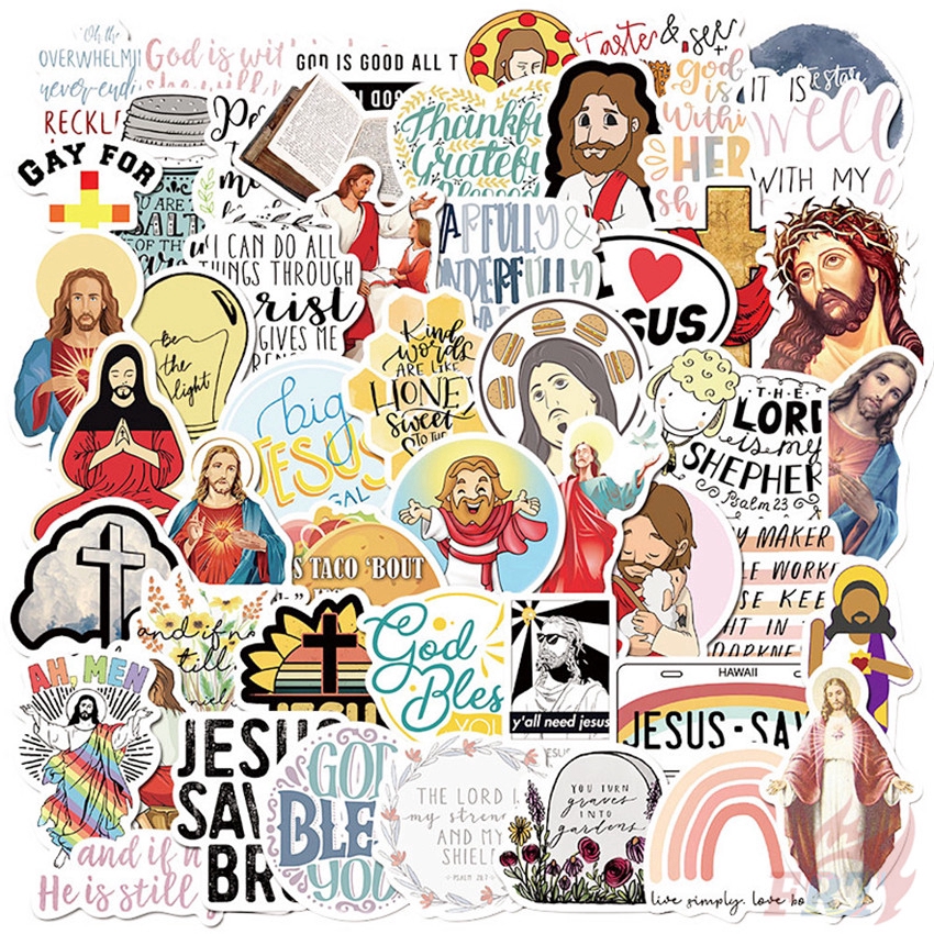 Jesus Christ Series 01 Stickers 50Pcs/Set DIY Fashion Waterproof Doodle ...