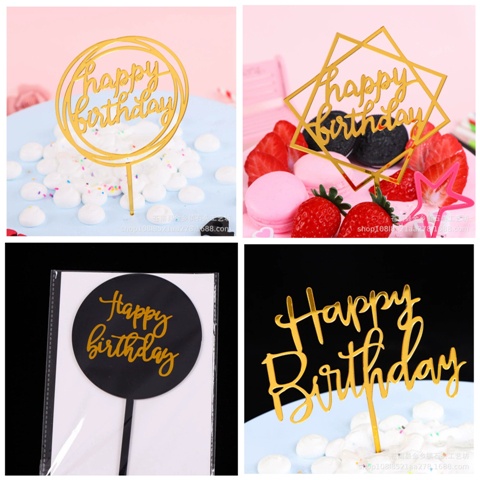 HITAM Cake TOPPER/CAKE TOPPER/CAKE TOPPER/CAKE TOPPER HAPPY BIRTHDAY ...