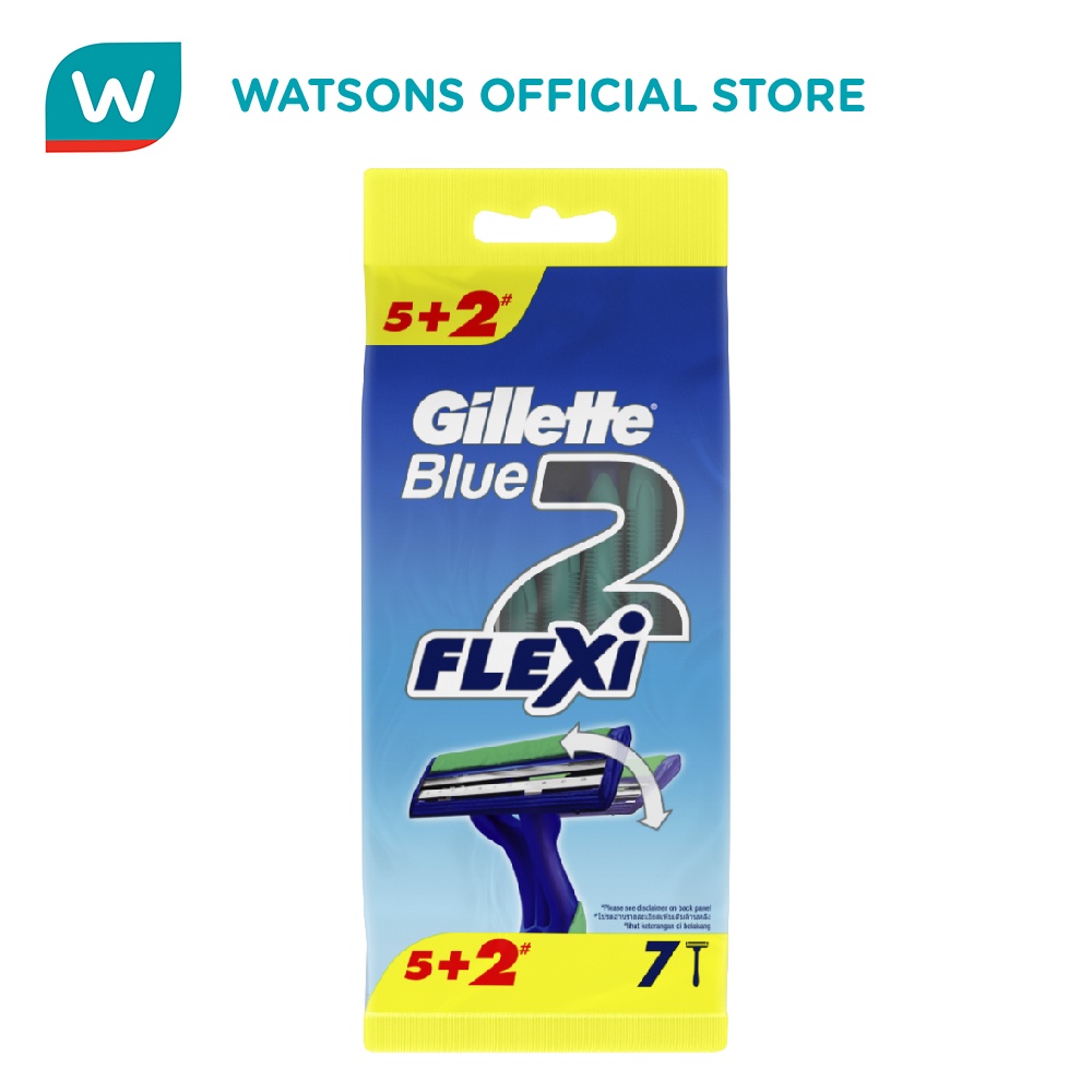 GILLETTE Blue 2 Flexi Disposable Razor 5+2s Pack | Shopee Philippines