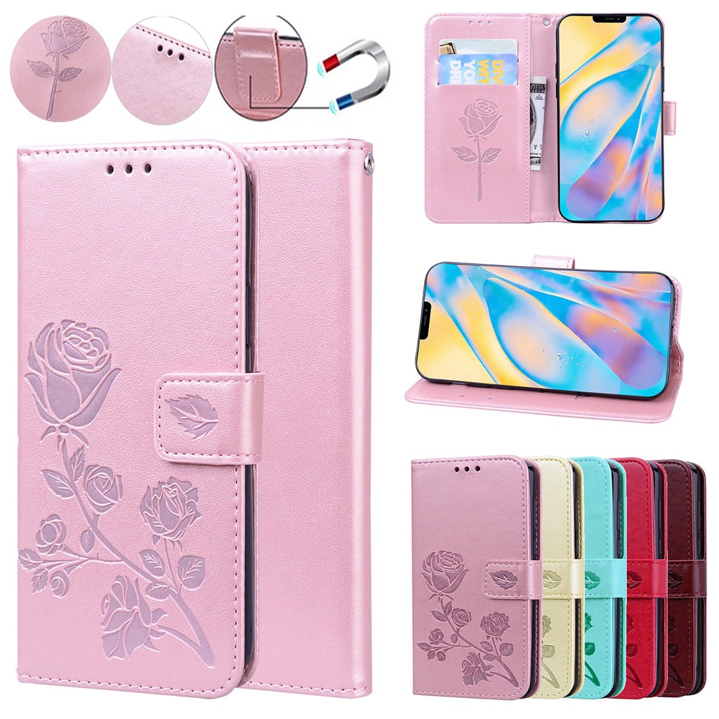 Retro Rose Leather Case for Xiaomi Poco C61 F6 M4 C40 X4 F4 X3 GT X3 ...