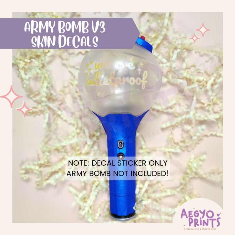BTS ARMY BOMB V3 - SKIN DECALS PREMIUM GLITTERED COLLECTION | Shopee ...