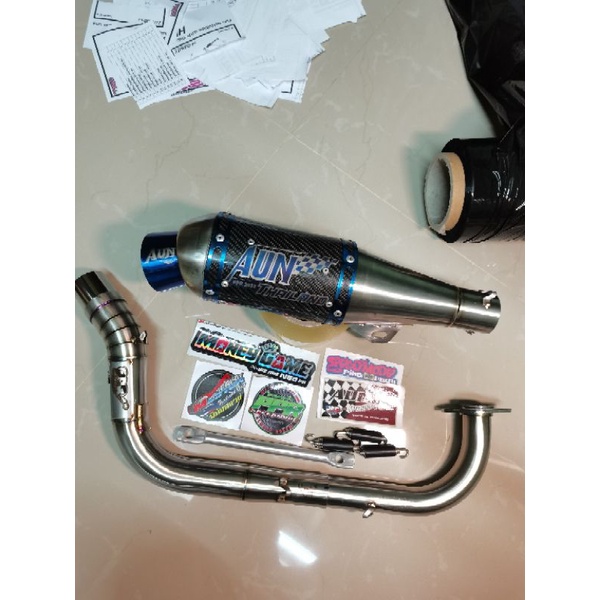 AUN power pipe stainless & carbon for aerox v1 v2, nmax v1, pcx 150 v1 ...