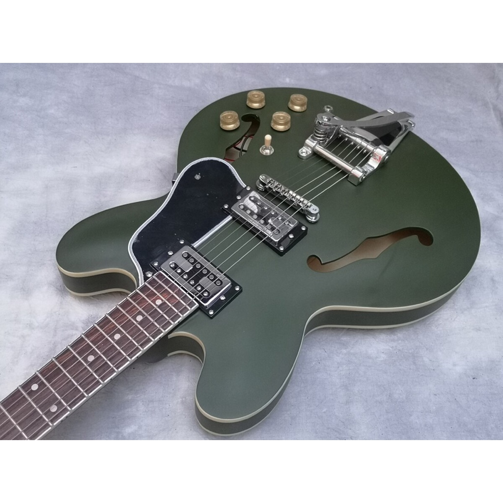 Gibson ES335 Satin Green Guitar Semi Hollow Body Electric Guitar Chris ...