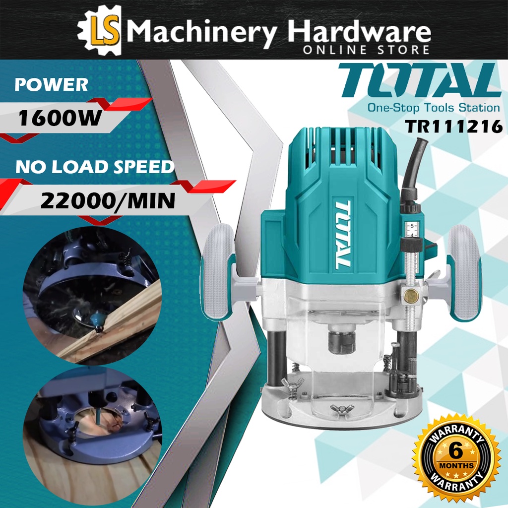 TOTAL Electric Wood Router 1600W TR111216 - 6 Months Warranty | Shopee ...