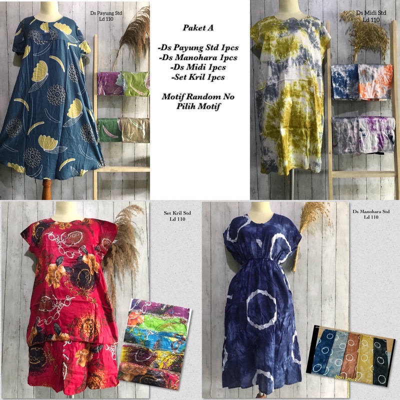 Daster Business Package(Ds Payung std,Ds midi,Ds Manohara,Ser Krill ...