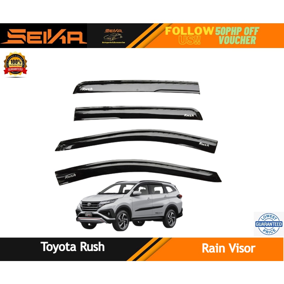 Toyota Rush Rain Visor - Window Visor - Rain Gutter ( 2018-2023 ...