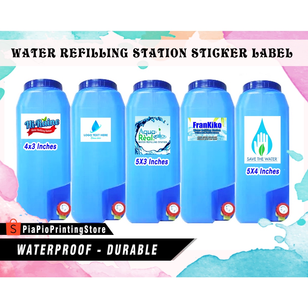 STICKER LABEL FOR WATER REFILLING STATION WATERPROOF AND HIGH QUALITY ...