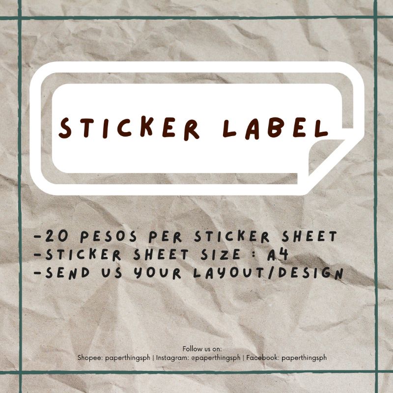 Personalized Sticker paper 20 pesos per sheet super cheap sticker label ...