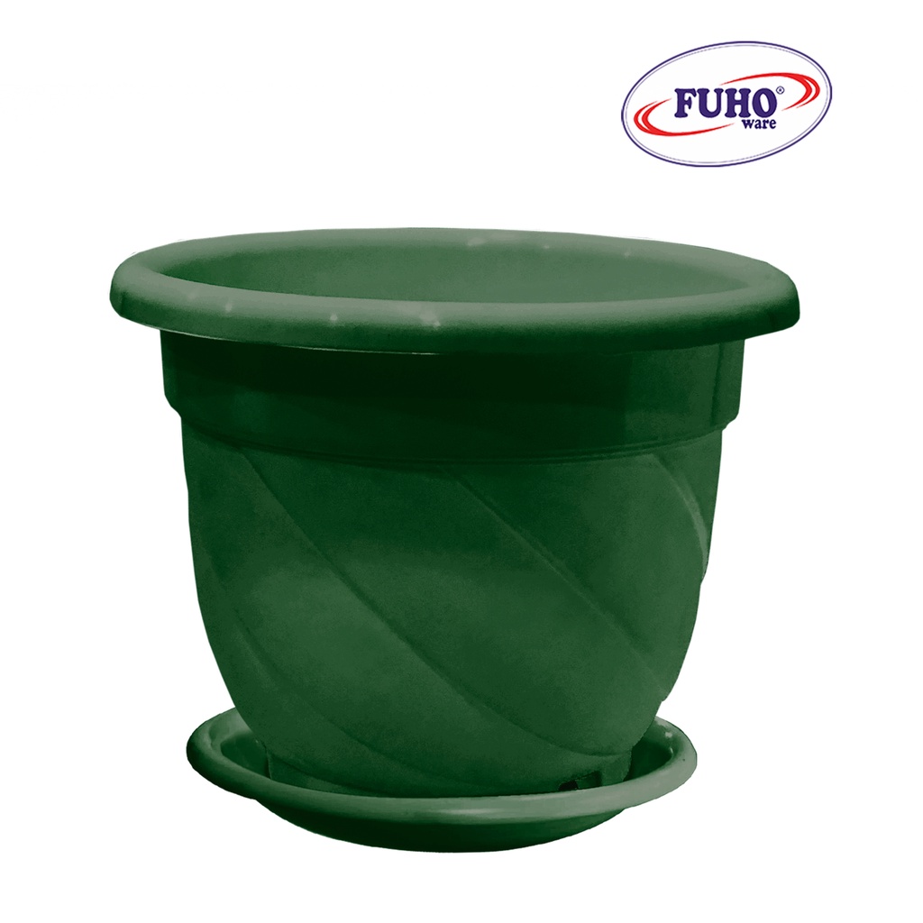 1 pc FUHO 12" Spiral Flowerpot with Plate Perfect for Gardening #6612 ...