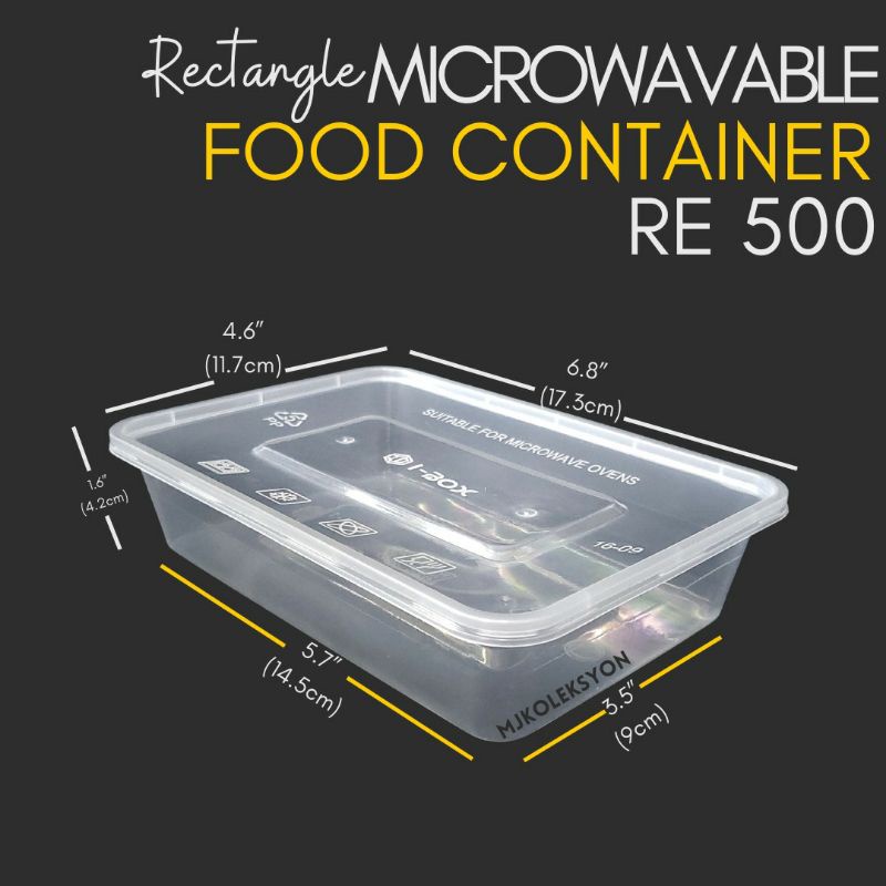 10pcs Rectangle Microwavable Food Container 500ml, 650ml, 700ml 1000ml | Shopee Philippines