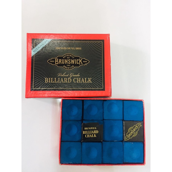 12 PCS BLUE BRUNSWICK BILLIARD CHALK [TISA NG BILYARAN] GAMIT SA ...