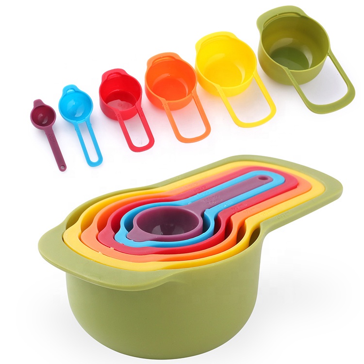 Rainbow Measuring Cup and Spoon 6 PCS Colorful Baking Cups and Spoons ...